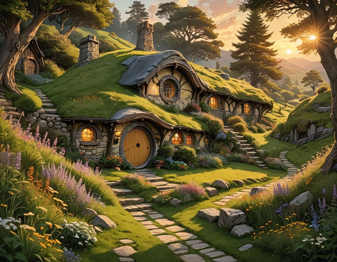 A wonderful hobbit house. - AI Generated Artwork - NightCafe Creator