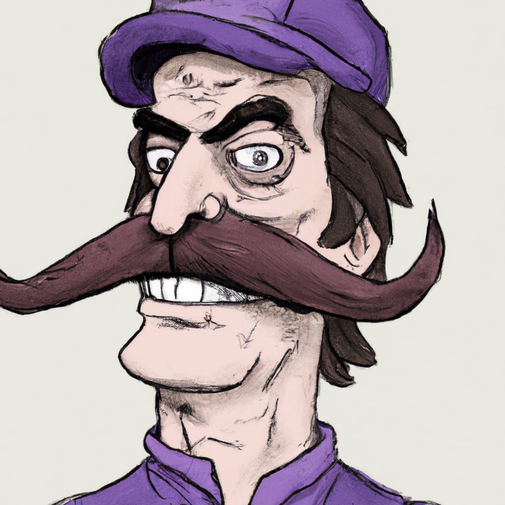 Realistic waluigi with a big moustache - AI Generated Artwork ...