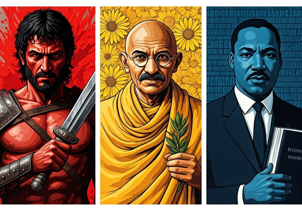 Gladiator Spartacus in Red Splatter Portrait with ... - AI Art