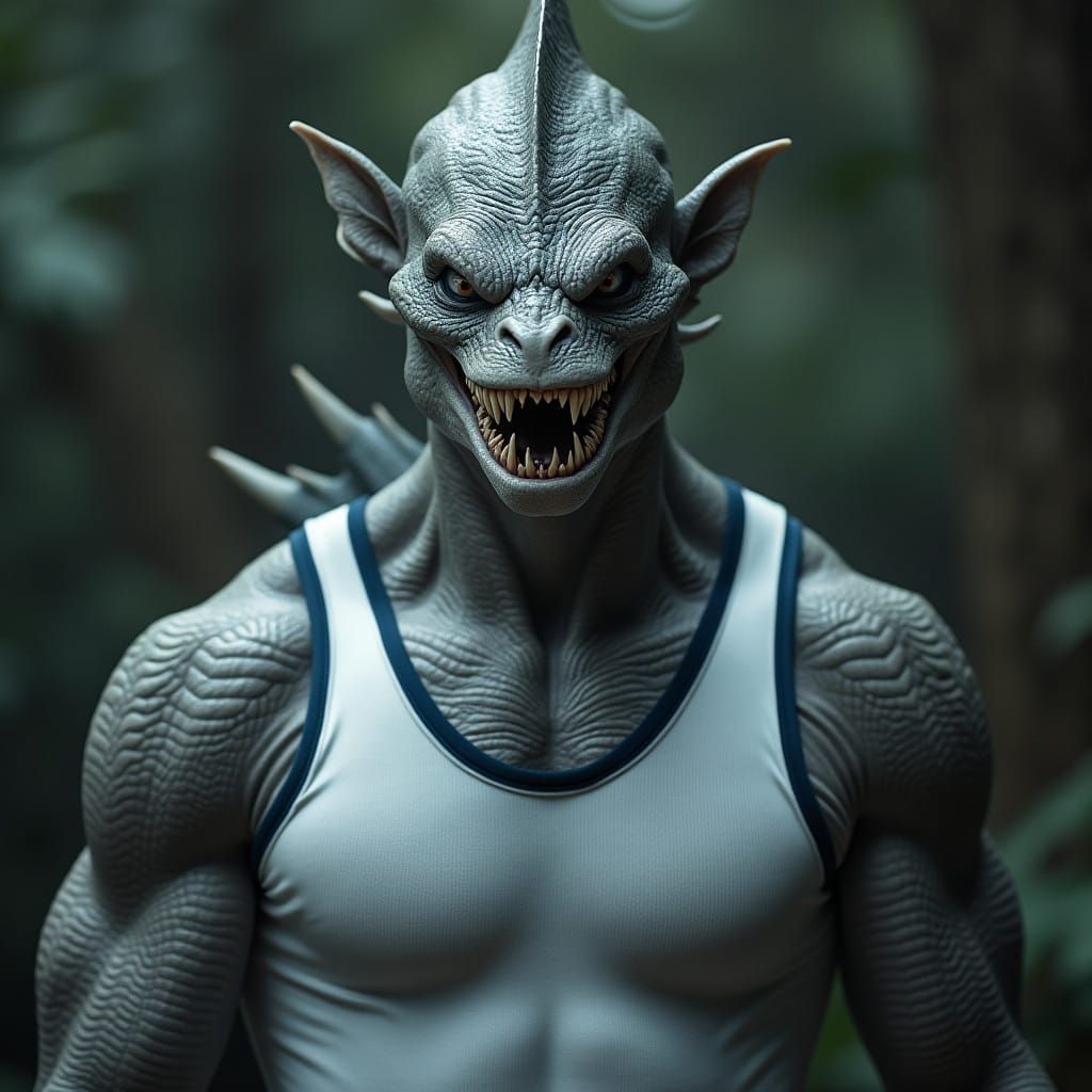 Shark III - Regal Aquatic Beast in High-Contrast Portrait