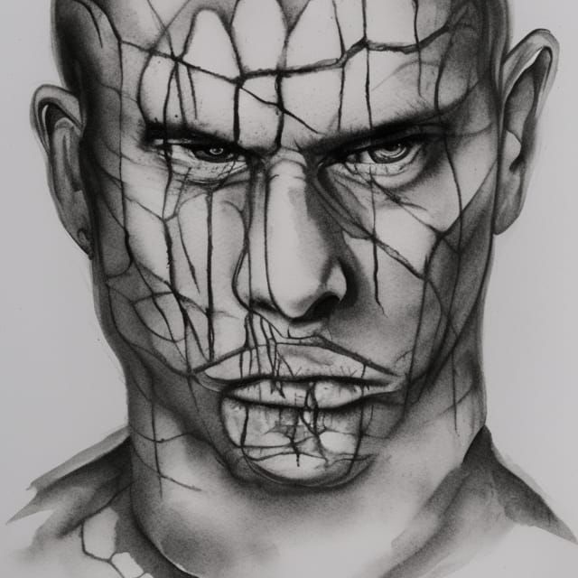 The mad man's cell hyperrealism ink drawing watercolor : r/nightcafe