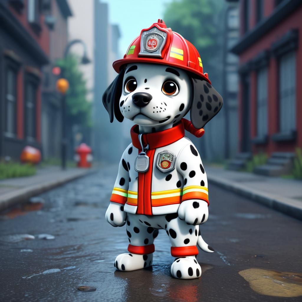 Heroic Doggo Firefighter - AI Generated Artwork - NightCafe Creator