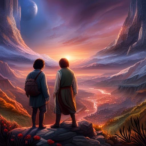 Frodo and Sam, a magic love that goes on and on - AI Generated Artwork ...