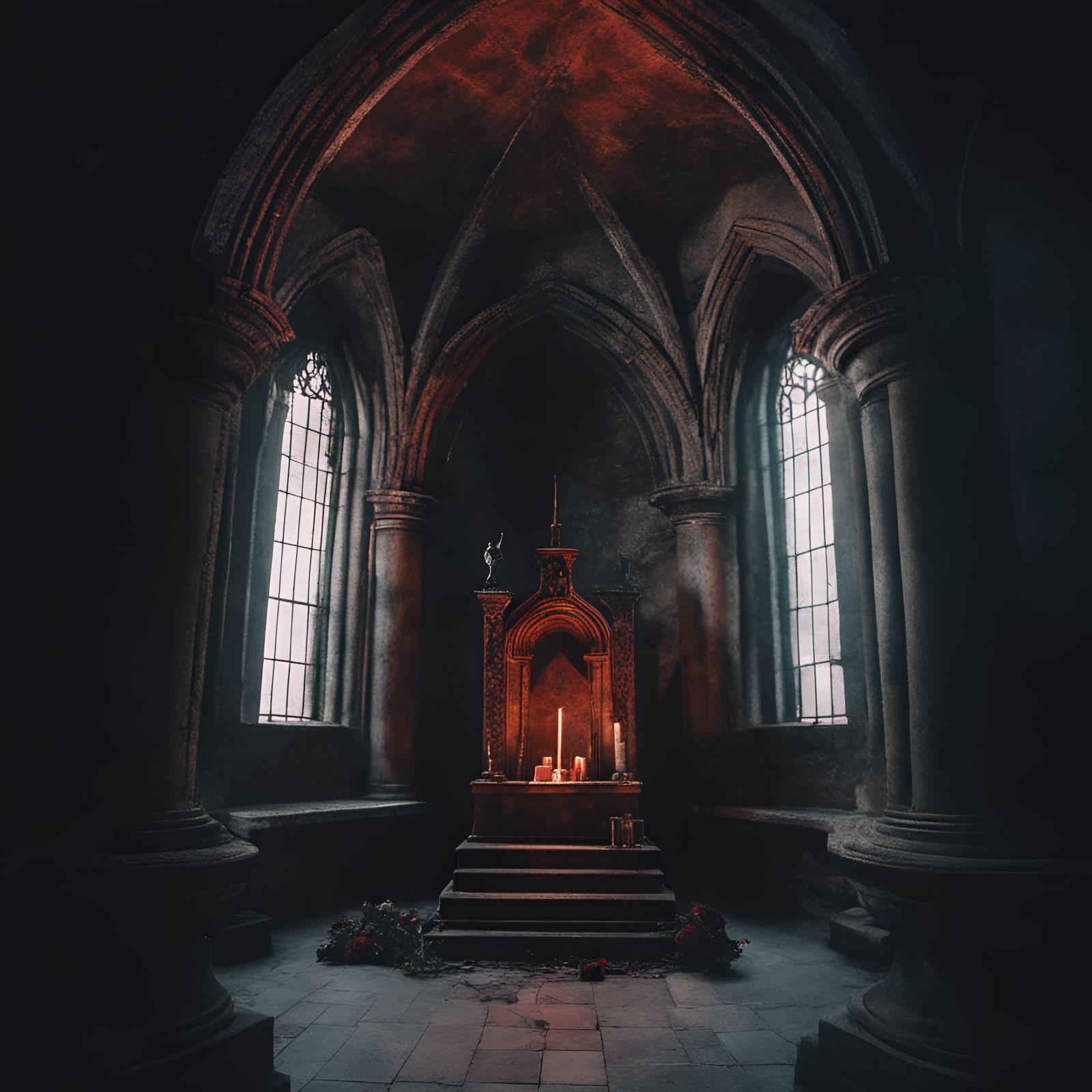 Dark crypt 8K resolution Kodak Ektar demonic altar - AI Generated ...
