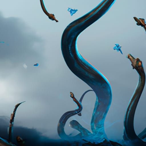 Eels raining from the sky - AI Generated Artwork - NightCafe Creator