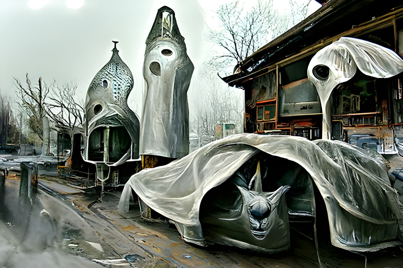 Ghost Buildings in a Ghost Town v2 - AI Generated Artwork - NightCafe ...