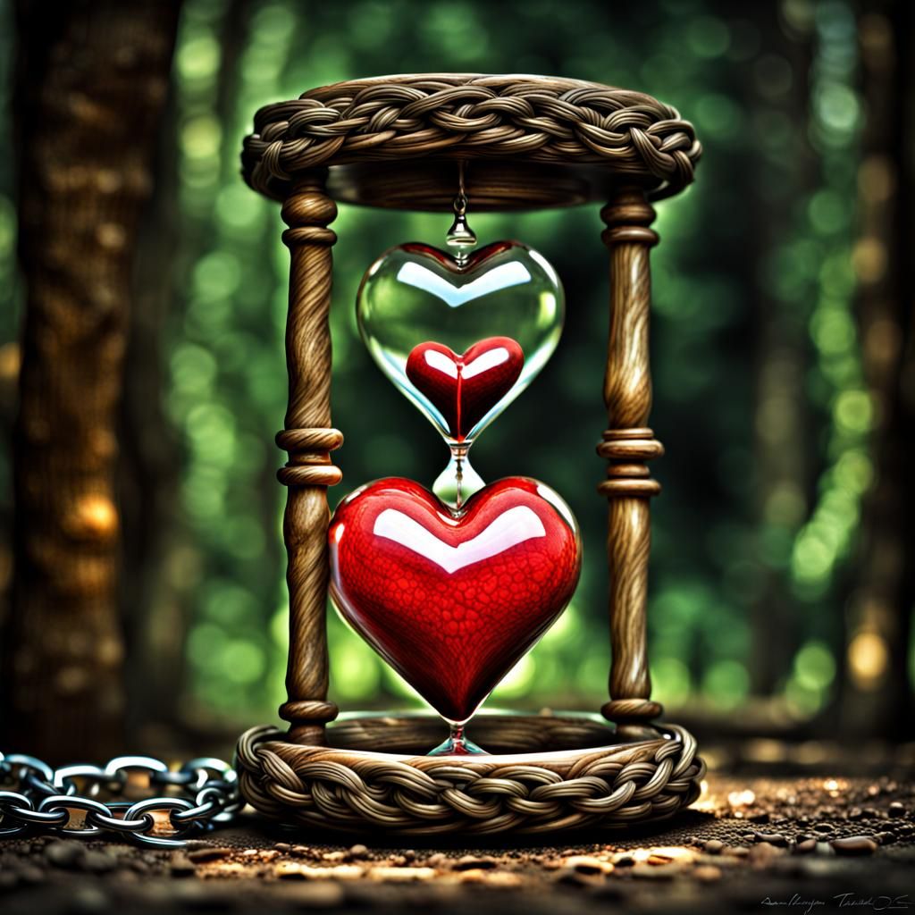 A unchained heart with a beautiful powerful , HDR, beautifully,hourglass - AI Generated Artwork ...