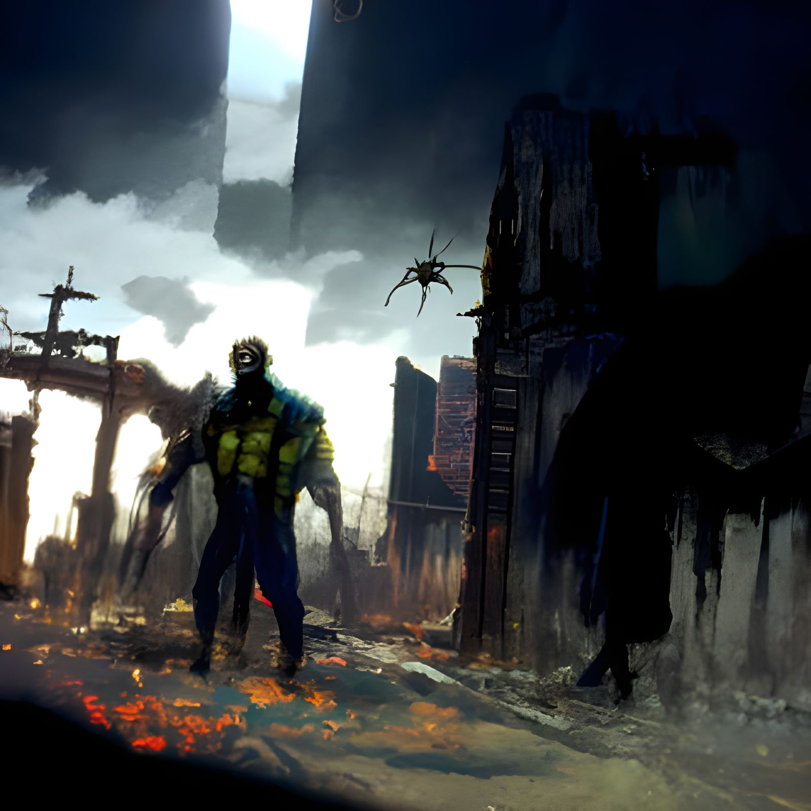 Destroyed city fallout with supermutant - AI Generated Artwork ...