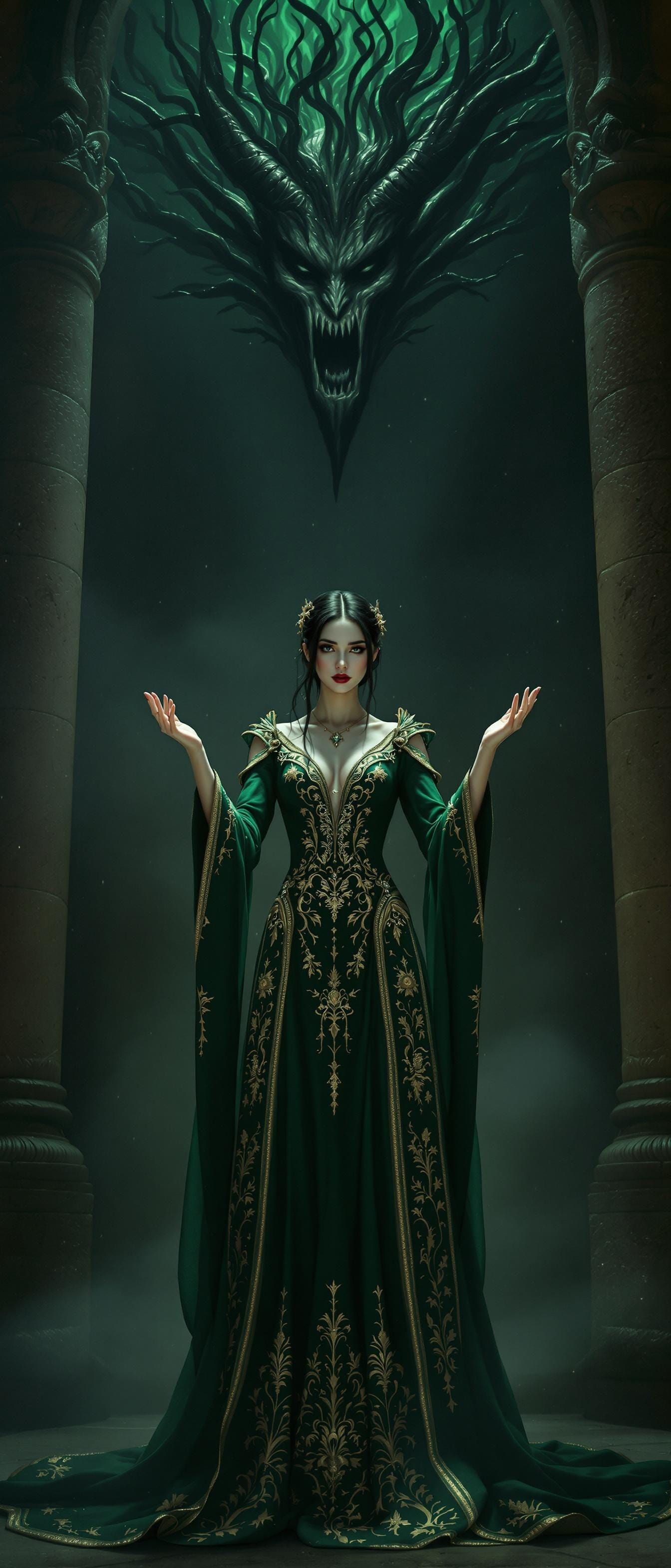 Dark fantasy , demonic protection - Regal Lady Defies Dark,