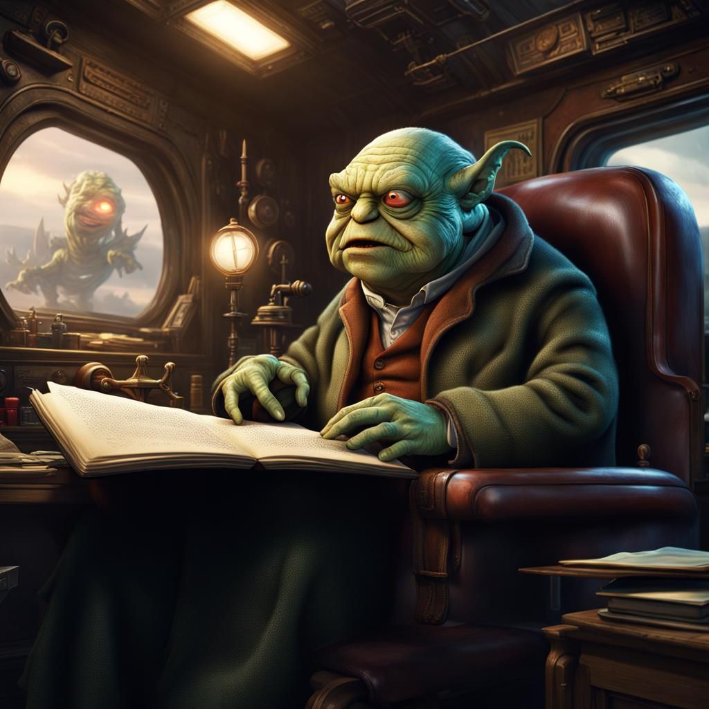 A Vogon reading terrible poetry. - AI Generated Artwork - NightCafe Creator
