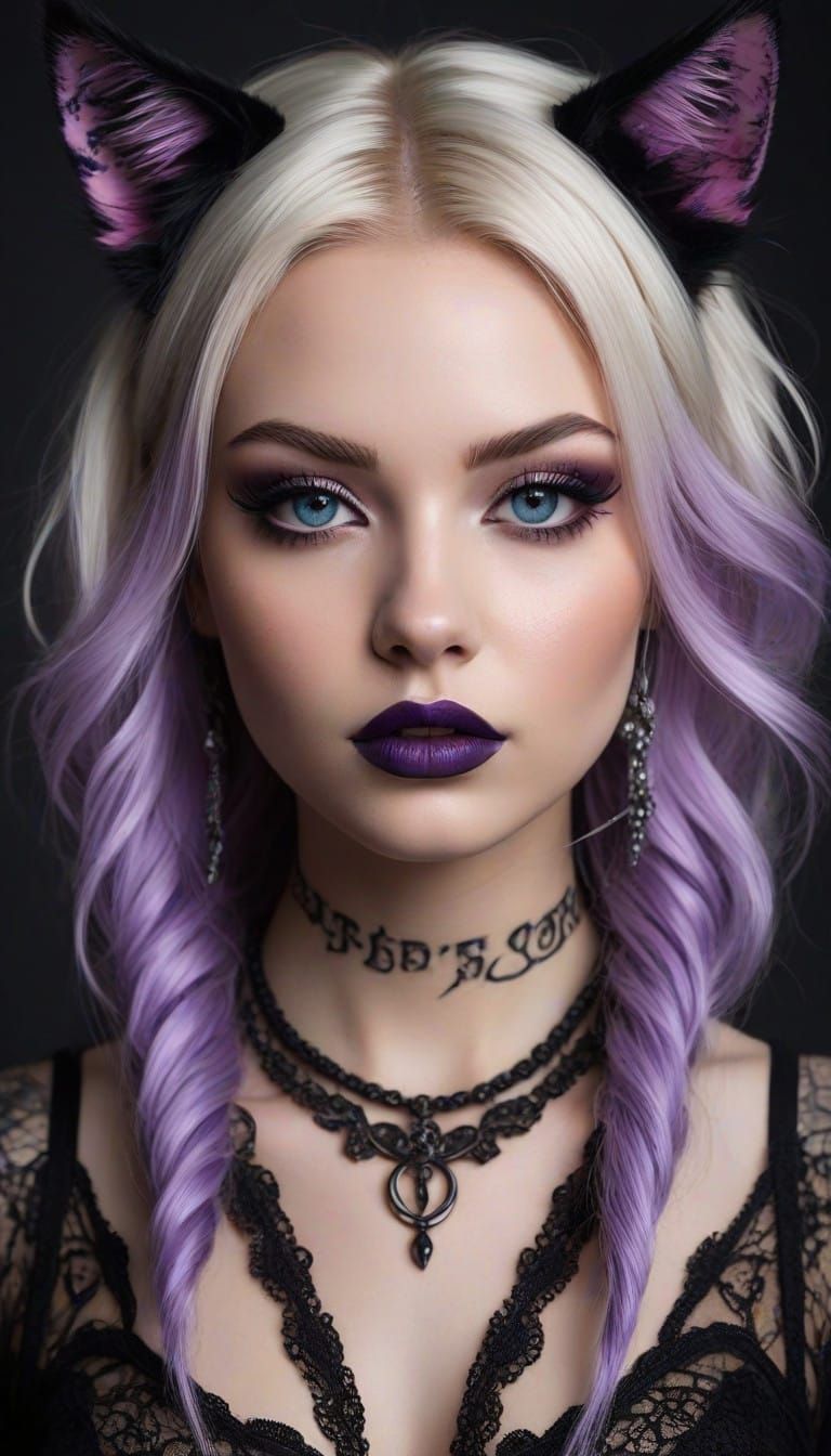 portrait of a Gothic Neko Girl - portrait of a Gothic Neko ...