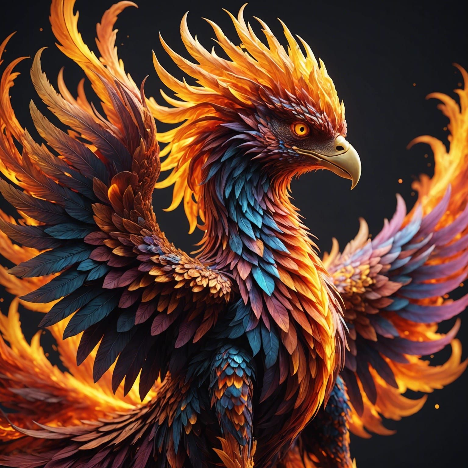 3D phoenix - AI Generated Artwork - NightCafe Creator