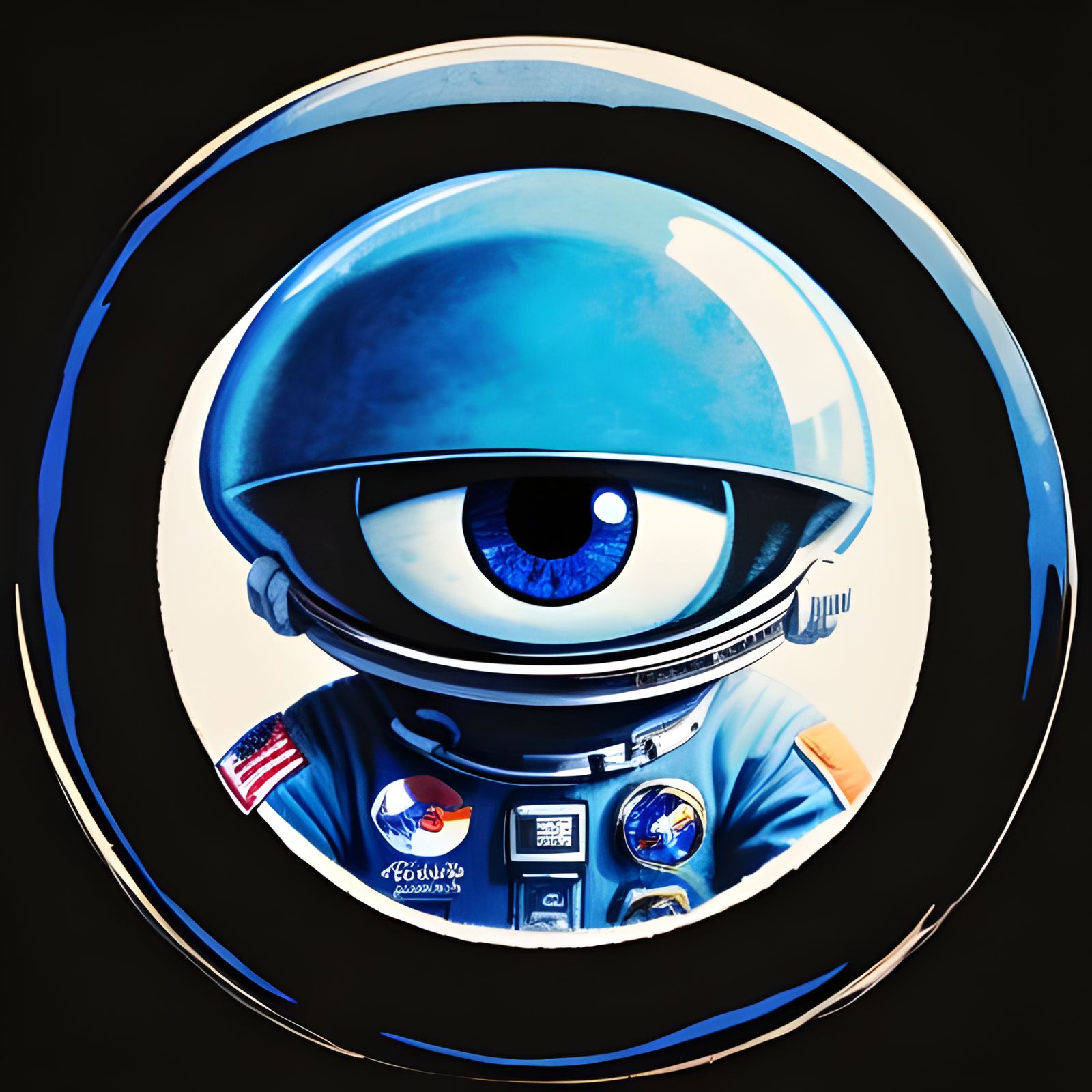 Spaceman with an eyeball as head - AI Generated Artwork - NightCafe Creator