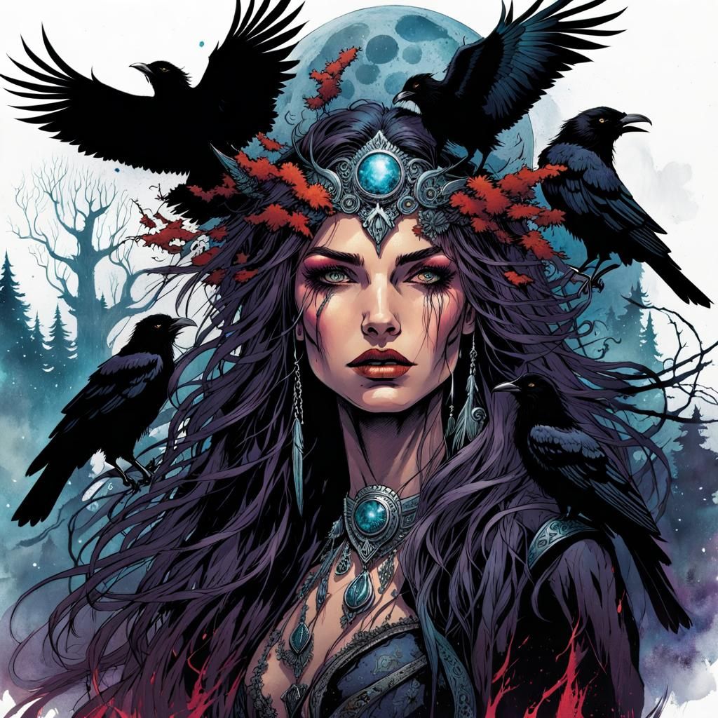 The Crow Crone - AI Generated Artwork - NightCafe Creator