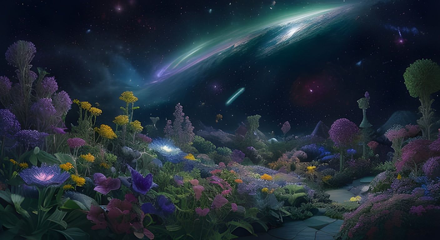 Stellar Bloom - V2 - Cosmic Garden Blooms with Ethereal Fant...