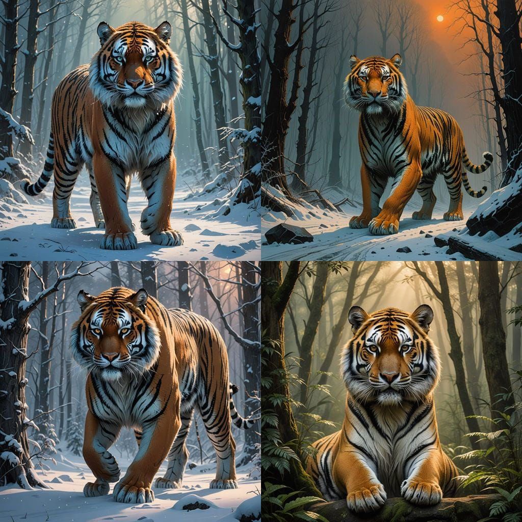 A Bifurcated Siberian Tiger - A Bifurcated Siberian Tiger in...