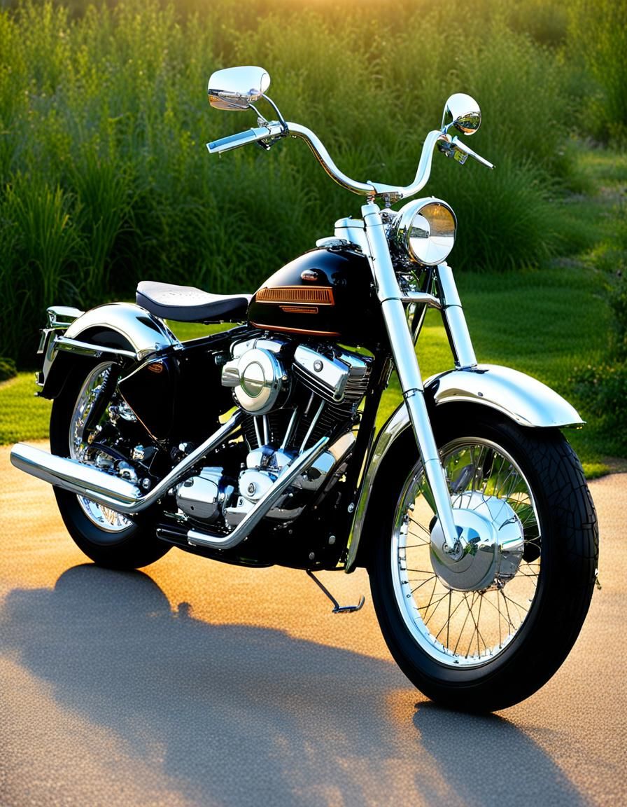 1960 Harley-Davidson XLCH, Golden hour, side view - AI Generated ...