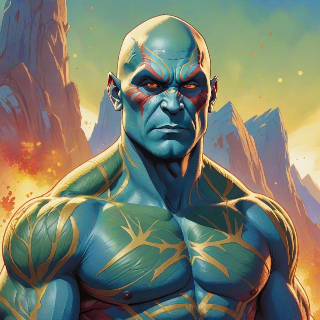 Drax - Drax Portrait in Gouache Painting Style