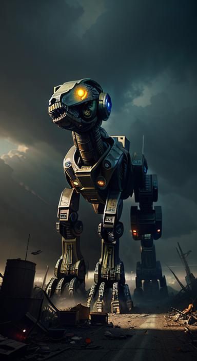 Junkyard Robot named Dodge, assembled with scrap metal and used Vehicle ...