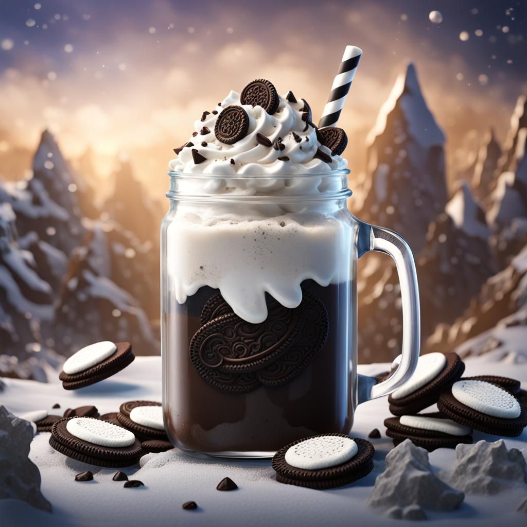 cookies n cream oreo latte whipped cream crumbled cookie iced drink in ...
