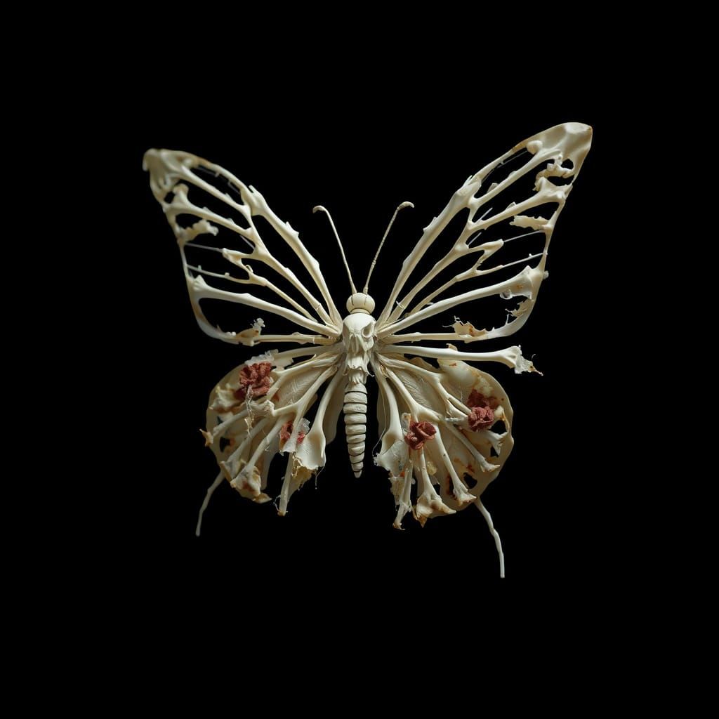 bone butterfly - Macabre Bone Butterfly in Dark Gothic Styl...