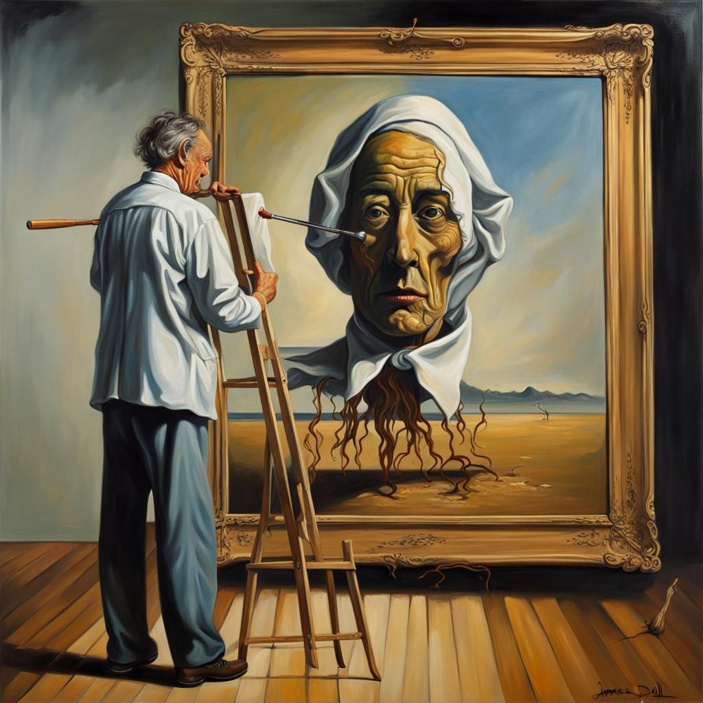 Faceless scary painter oil painting - AI Generated Artwork - NightCafe ...