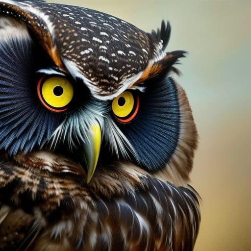 Dramatic Owl - AI Generated Artwork - NightCafe Creator