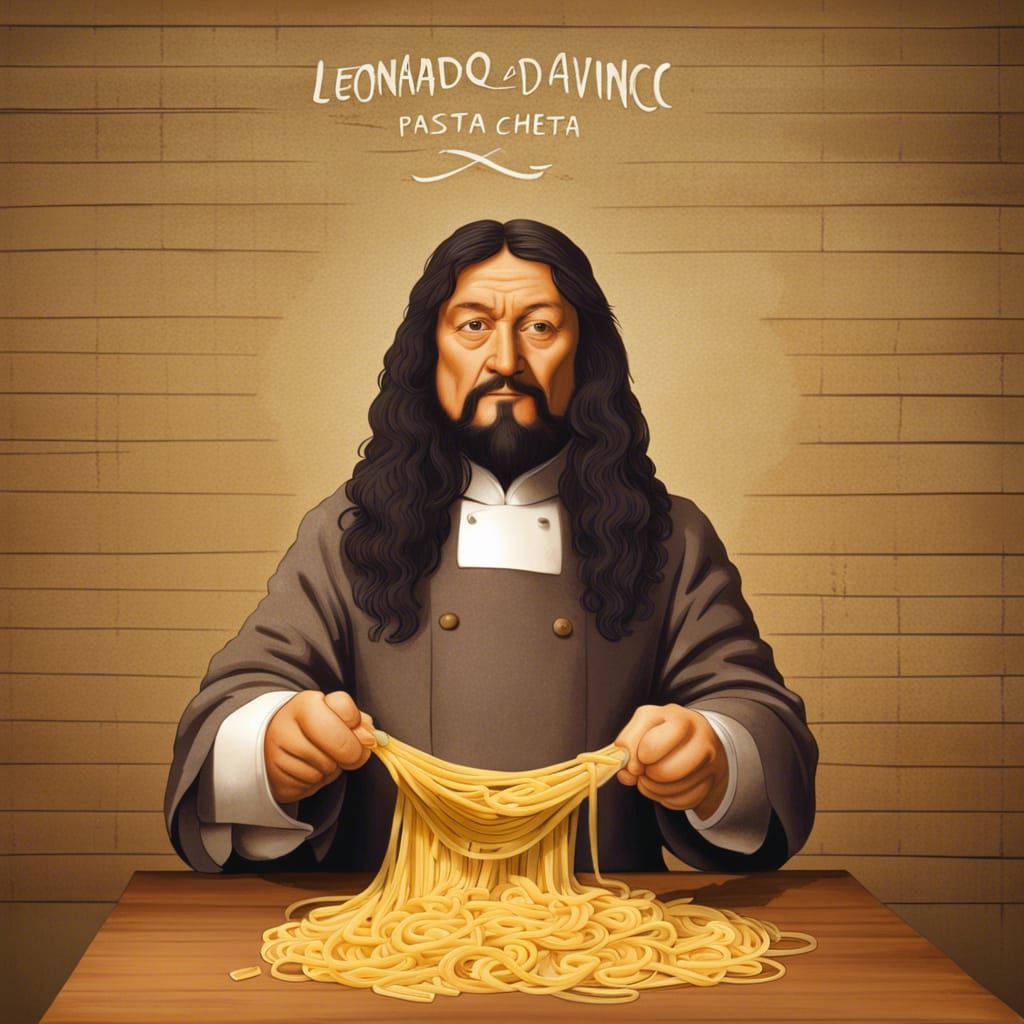 Leonardo Da Vinci, pasta chef - AI Generated Artwork - NightCafe Creator