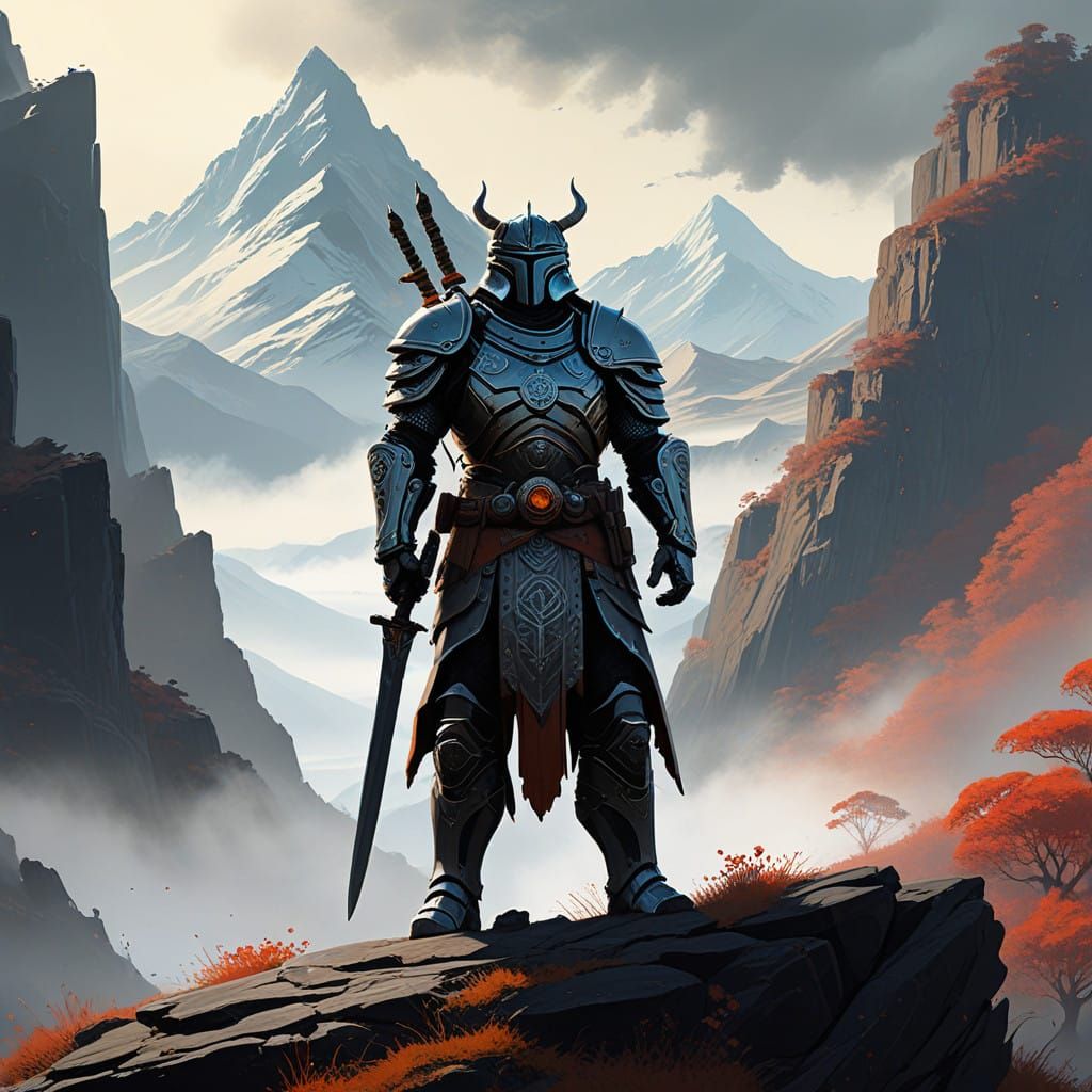 Warrior - Epic Fantasy Warrior in Mythical Armor