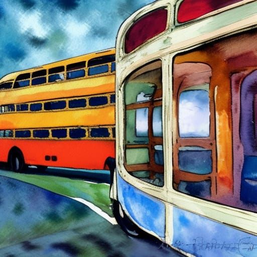 Bus coloré - AI Generated Artwork - NightCafe Creator