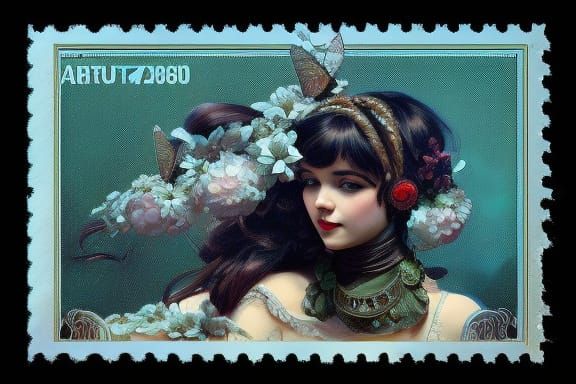 Postage Stamp 18 - AI Generated Artwork - NightCafe Creator