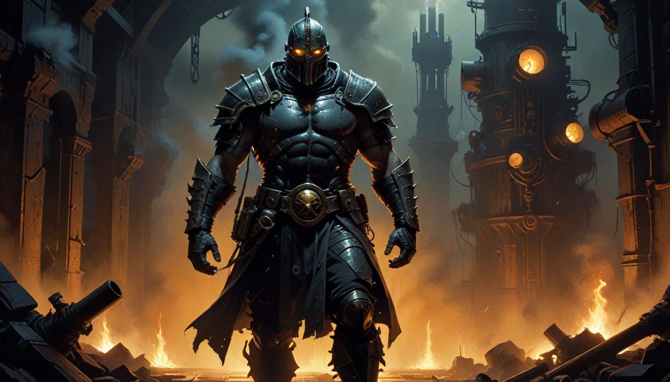 Full-Armored Industrial Knigh on Watchpatrol