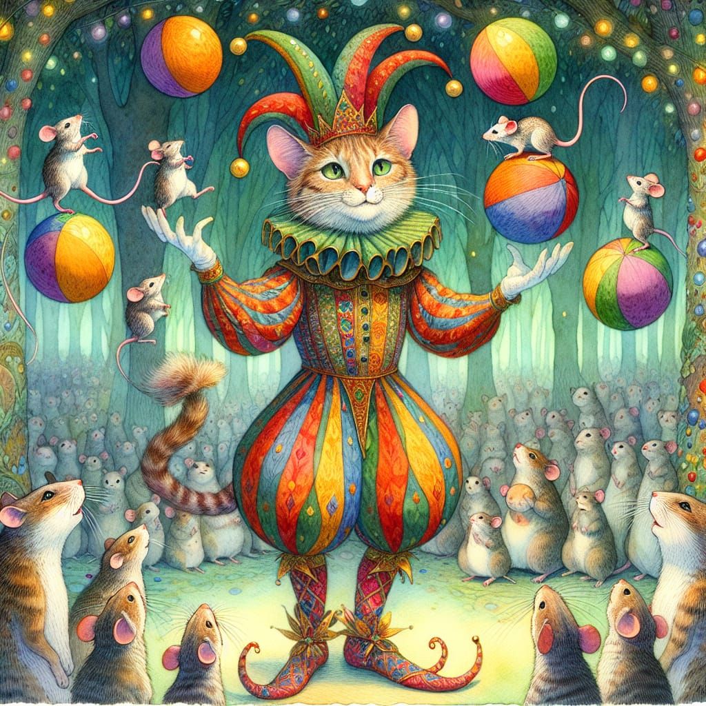 Cat jester puts on a show - Cat jester puts on a show