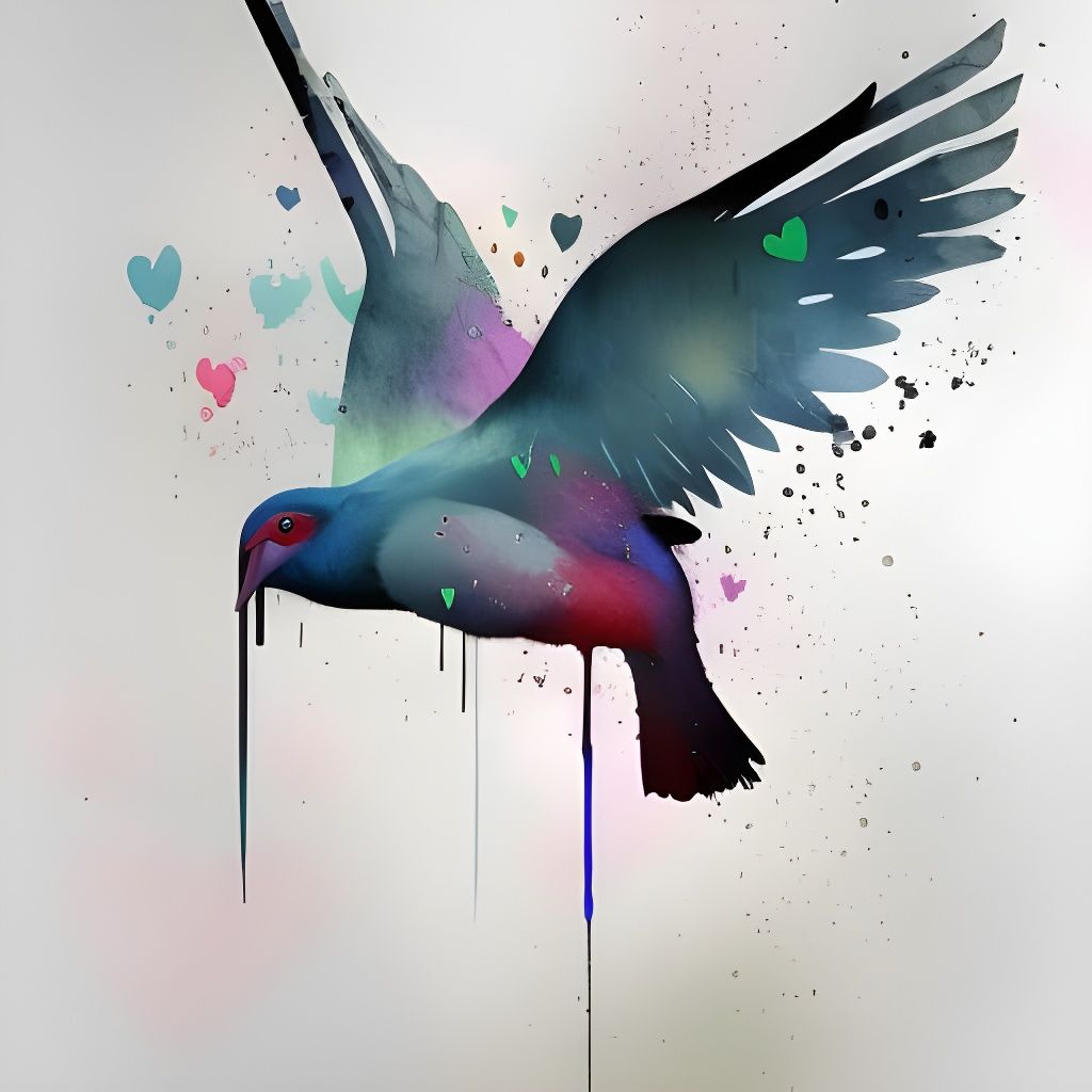 Melting love bird - AI Generated Artwork - NightCafe Creator
