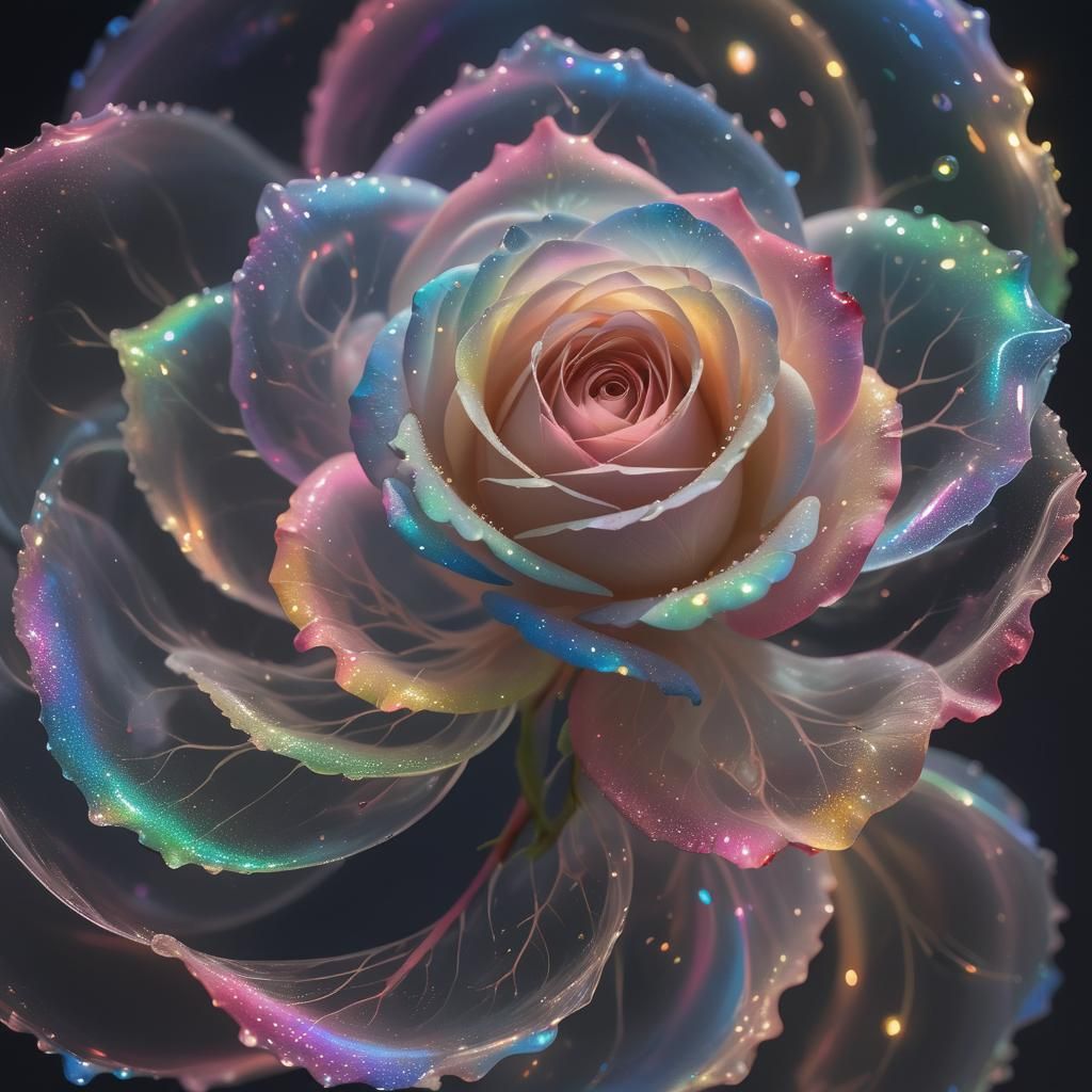 rainbow rose - AI Generated Artwork - NightCafe Creator
