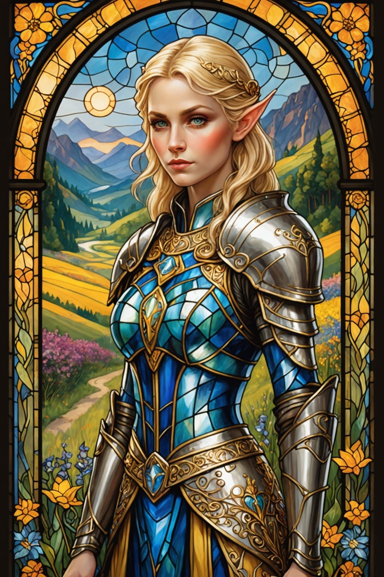 Stained glass elves - AI Generated Artwork - NightCafe Creator