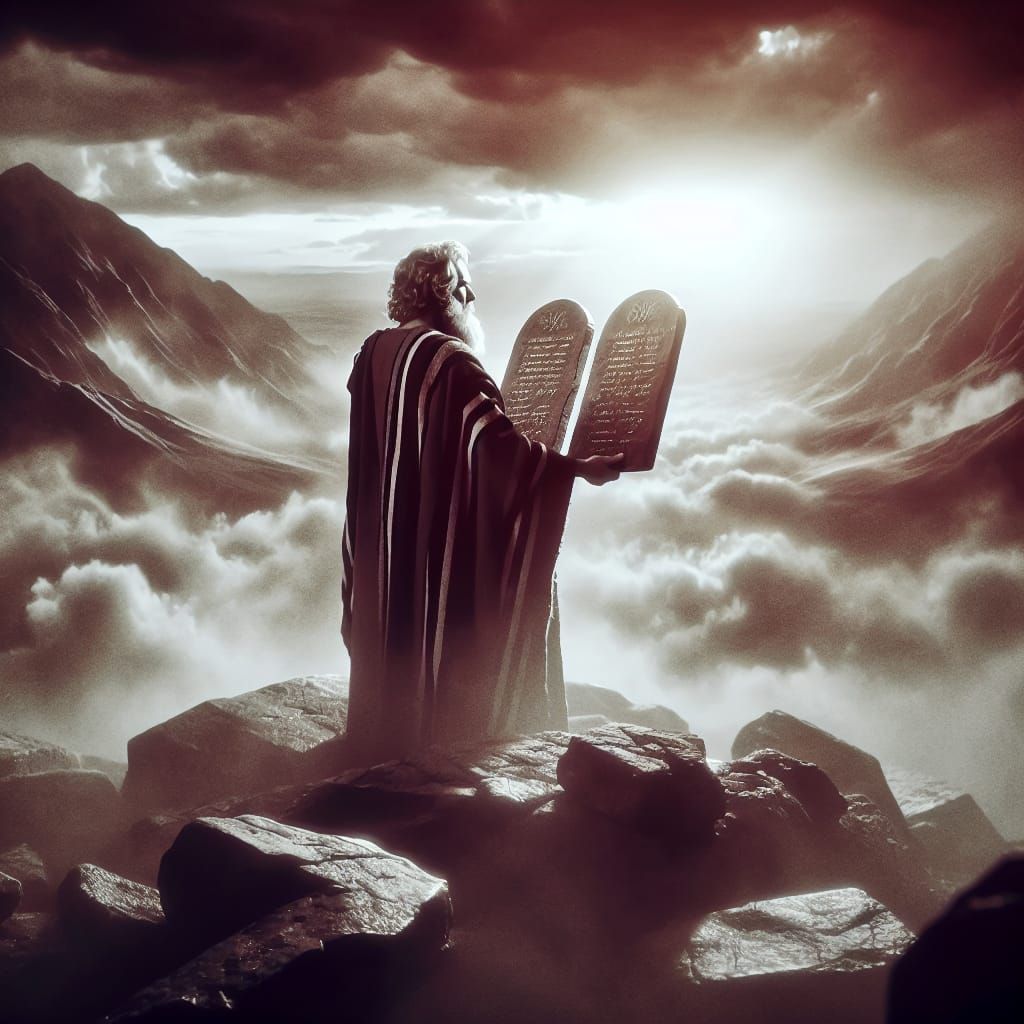 Moses on Mount Sinai - AI Generated Artwork - NightCafe Creator