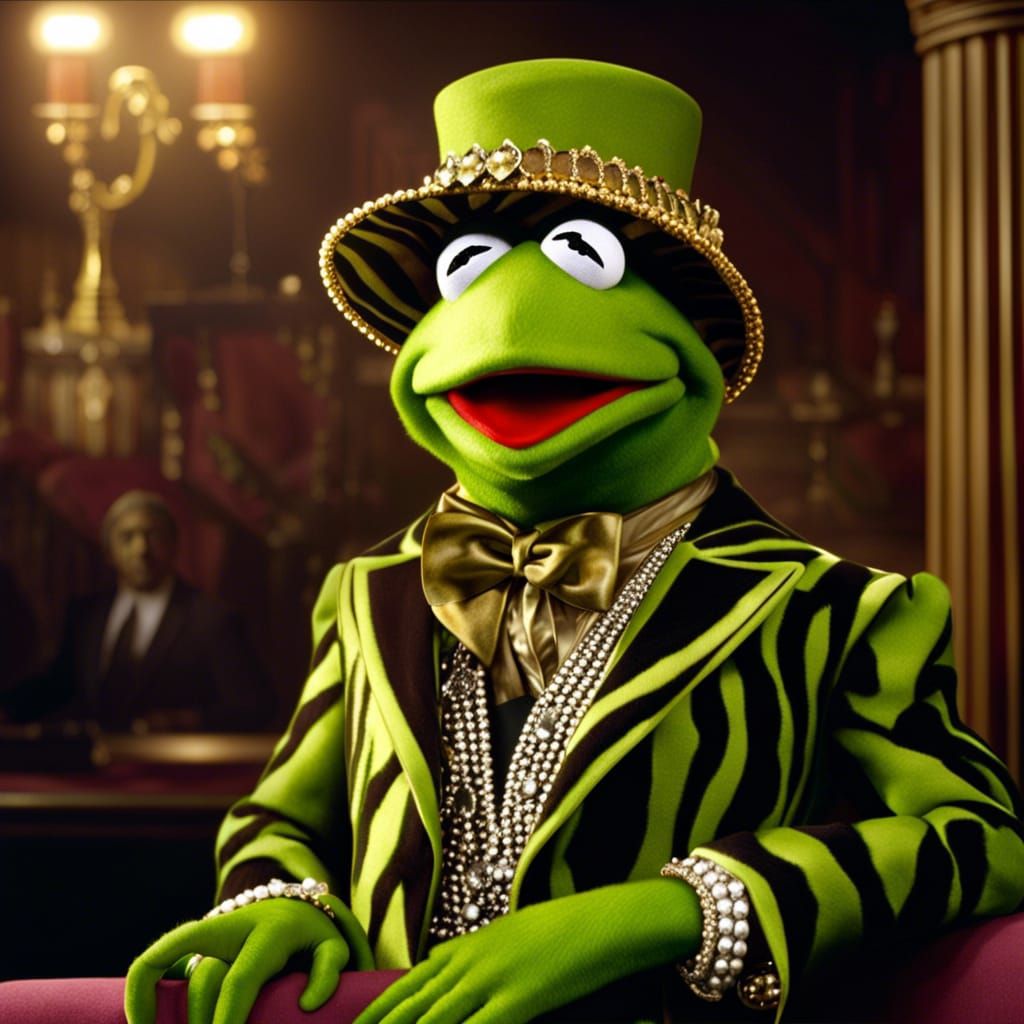 Kermit da pimp - AI Generated Artwork - NightCafe Creator