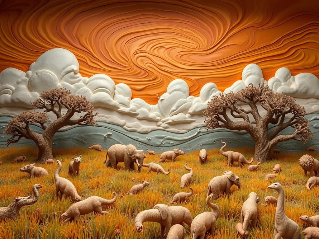 A World of Clay - Surreal Clay Worldscape in Hyper-Realistic...