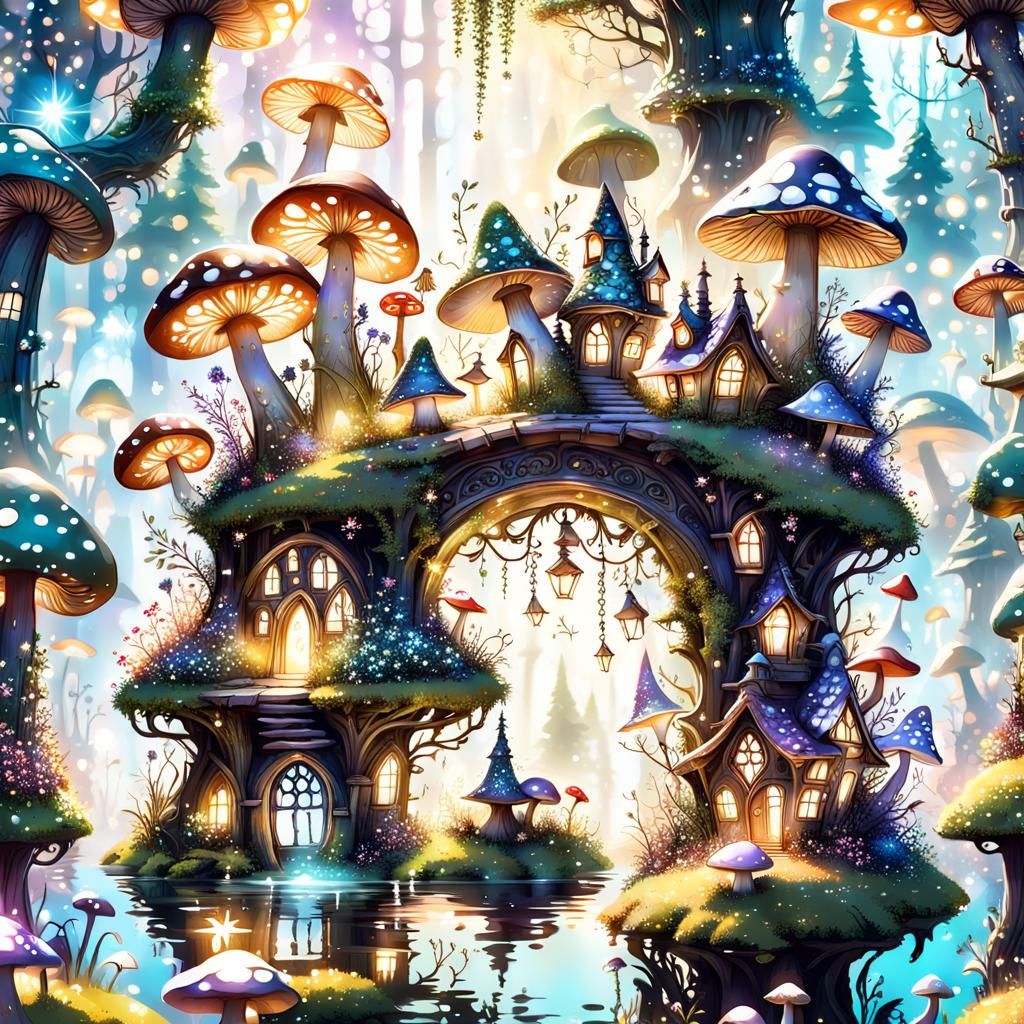 Pixie Hollow Library - AI Generated Artwork - NightCafe Creator