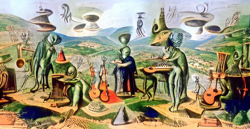 learning telepathy among aliens, making music, alchemist of sounds - AI ...