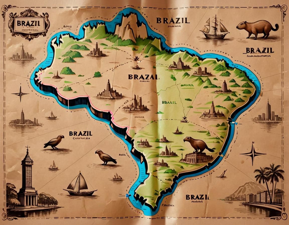 Brazil's map - AI Generated Artwork - NightCafe Creator