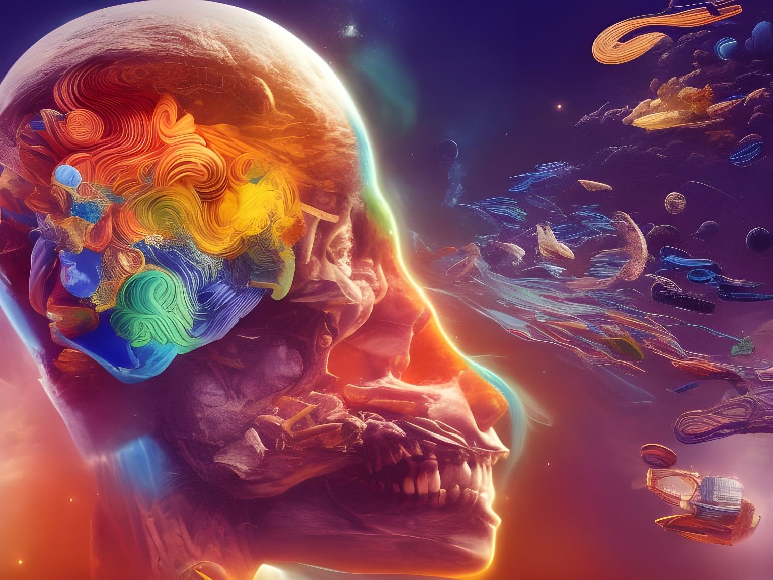 Deconstruction of the Synesthesiac Hindbrain (II) - AI Generated Artwork - NightCafe Creator