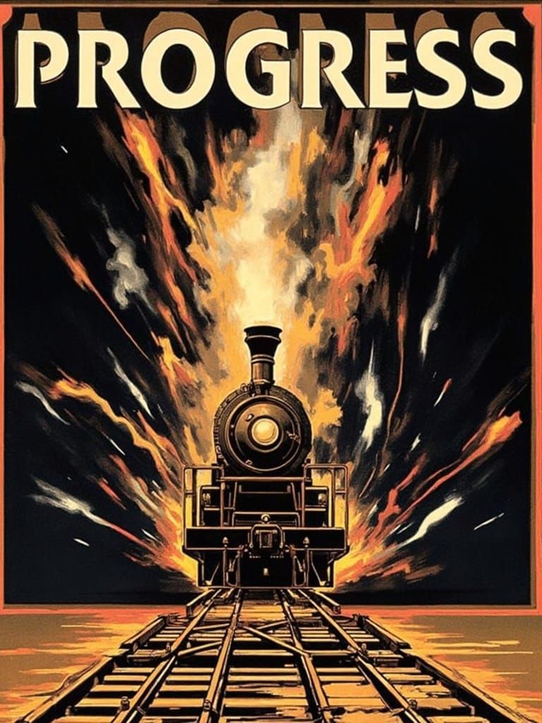 Industrial Progress in Art Deco Style - AI Art