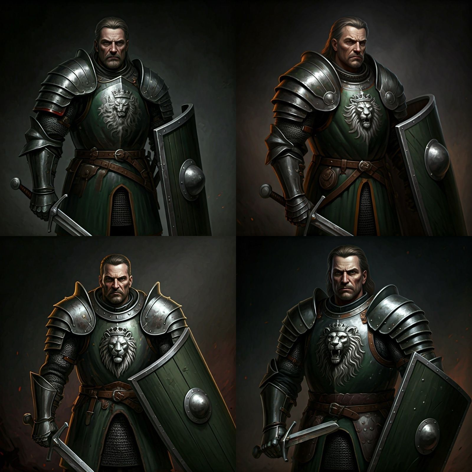Dark Fantasy Infantry Soldier in Germanic Armor - AI Art