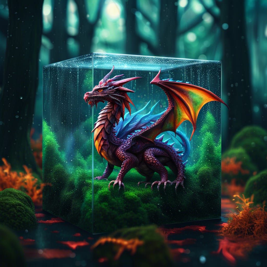 A Dragon on Cube - AI Generated Artwork - NightCafe Creator