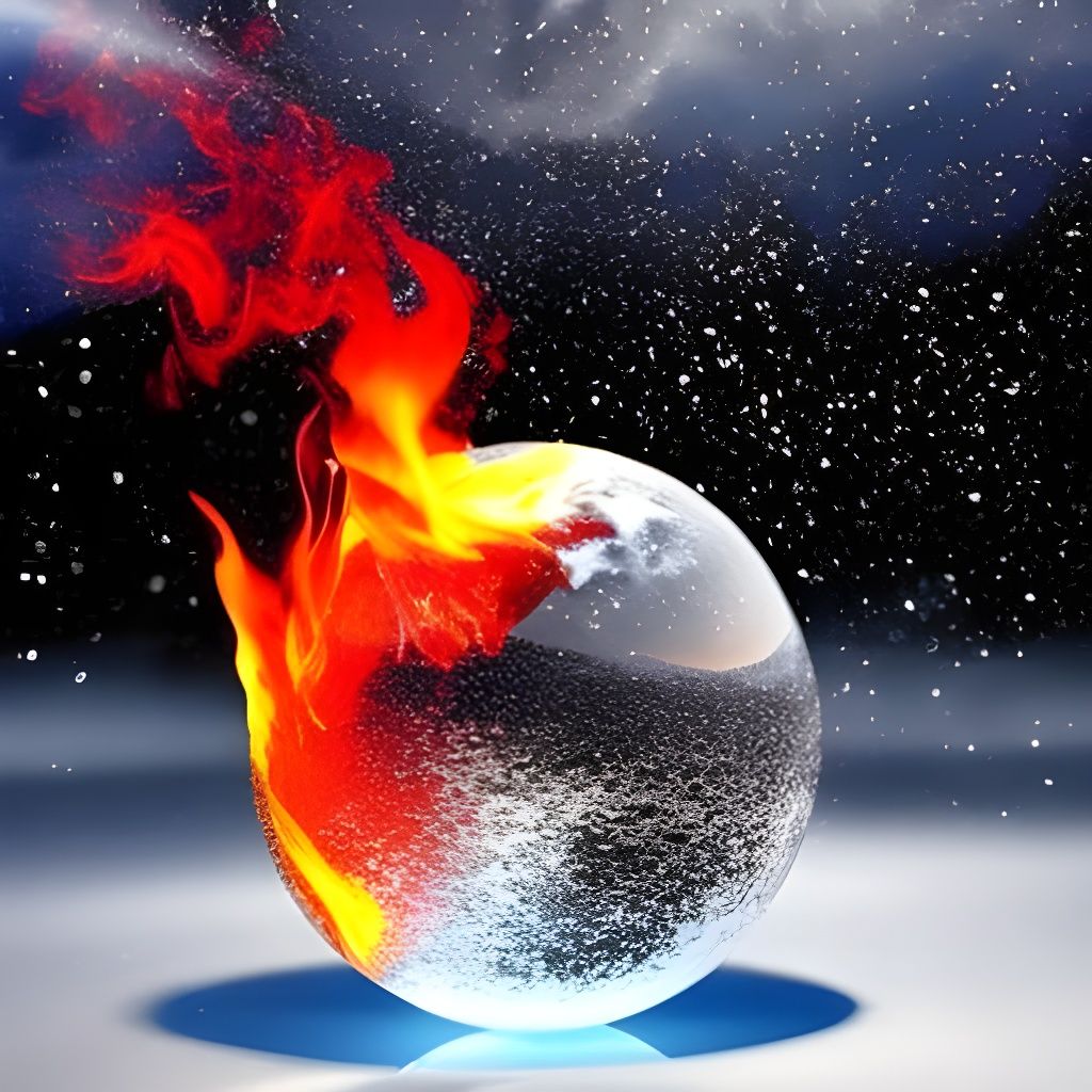 Burning Ice Orb - AI Generated Artwork - NightCafe Creator