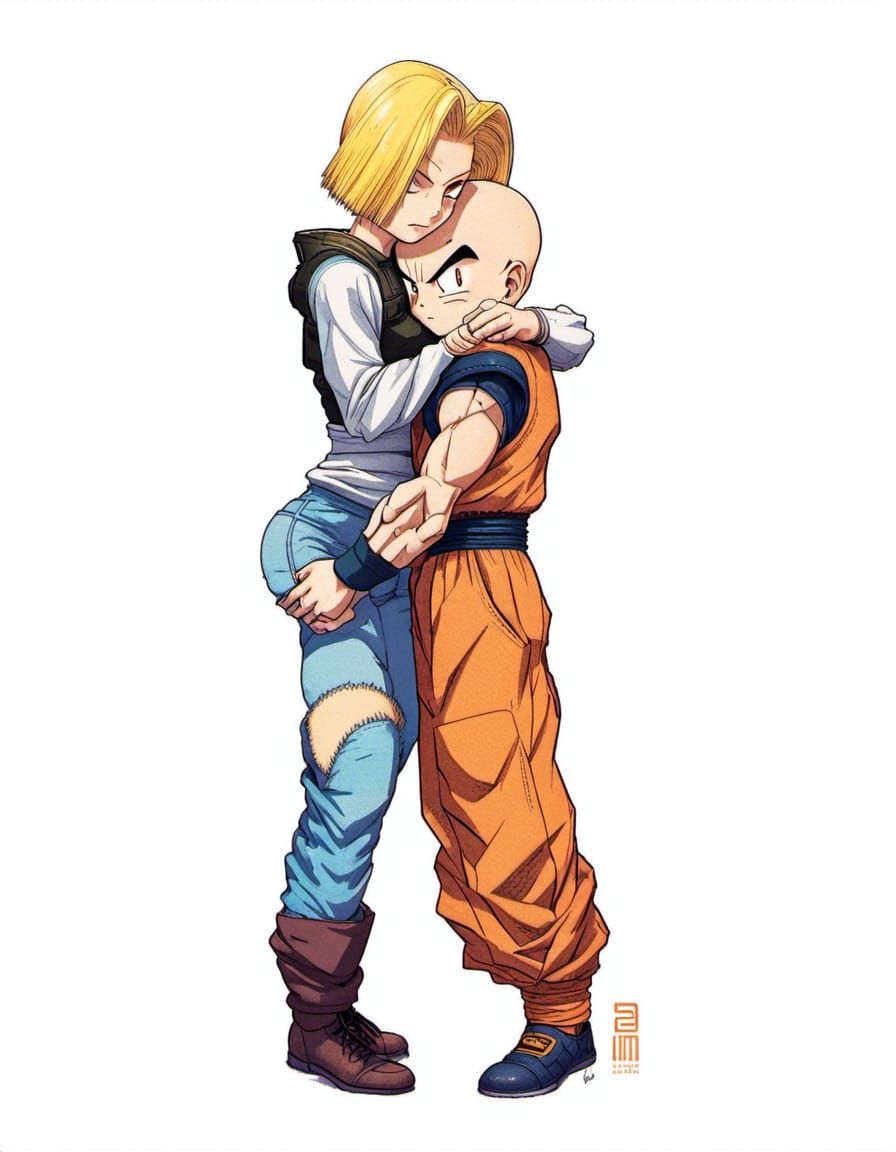 18 and Krillin - AI Generated Artwork - NightCafe Creator