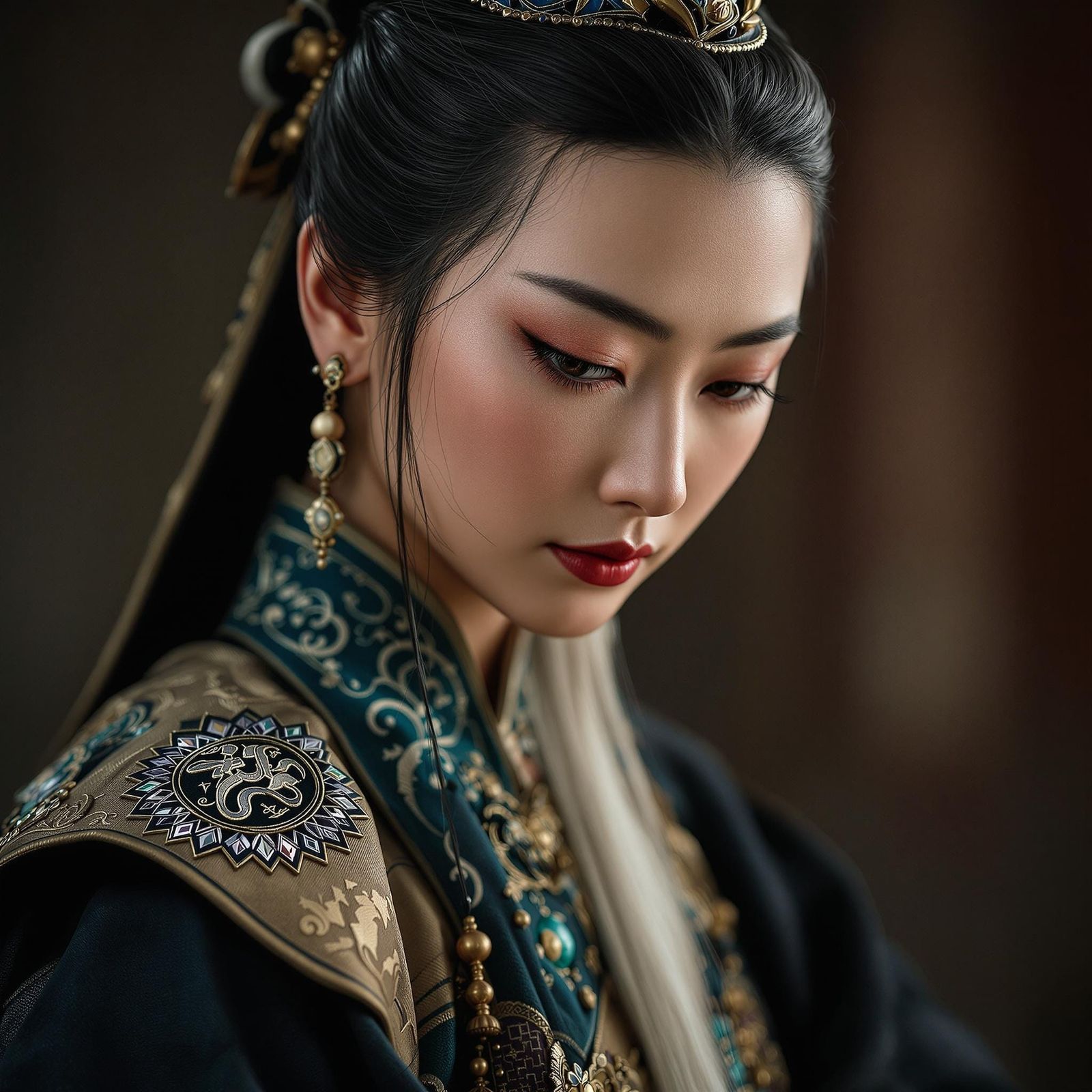 Ancient Chinese General and High Priestess in Eleg... - AI Art