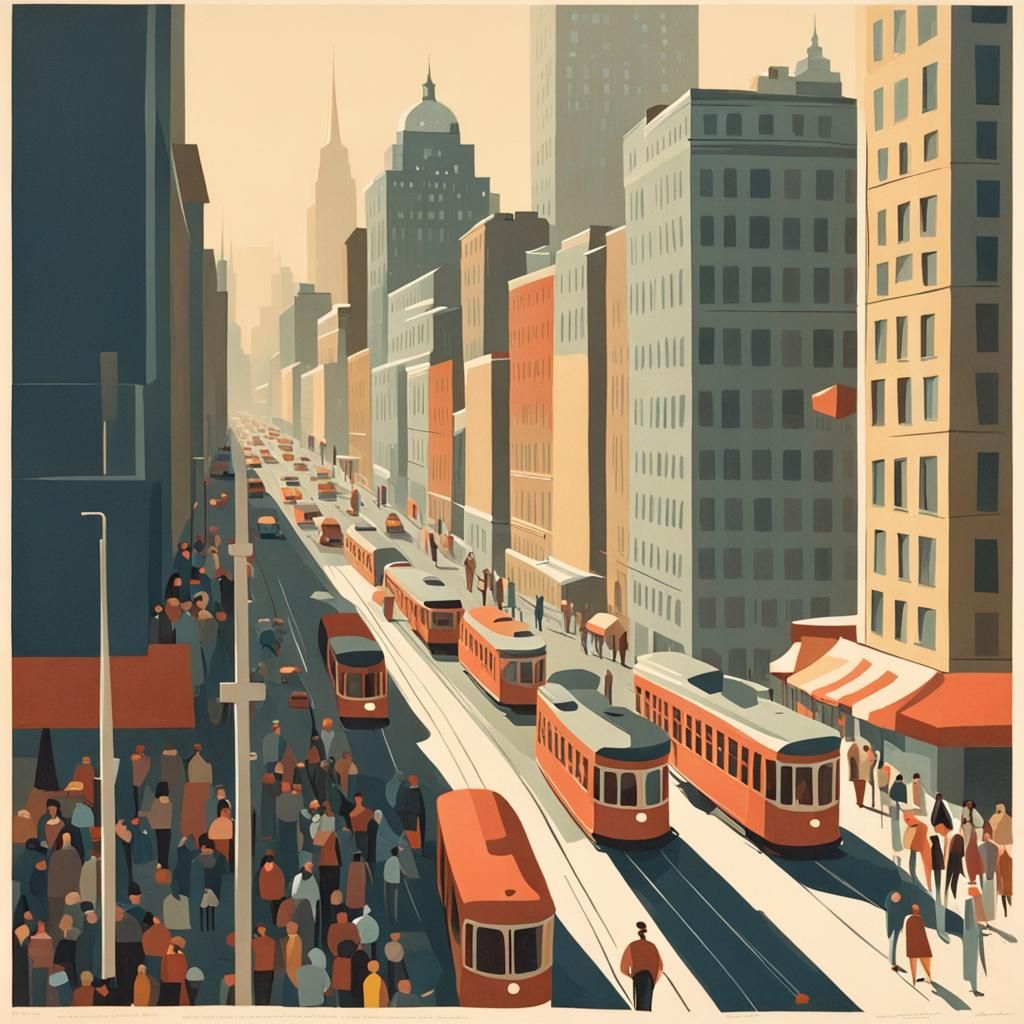 Vintage commuting - AI Generated Artwork - NightCafe Creator